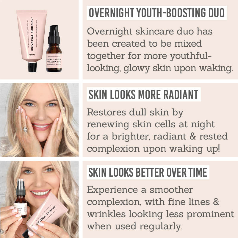 Lixirskin Universal Emulsion & Night Switch PHA/AHA 10% | Skin Duo – Beauty and the Boutique