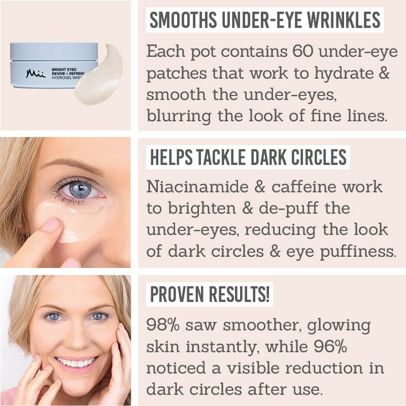 Mii Cosmetics Bright Eyed Revive + Refresh Hydrogel Mask | Under-Eyes ...