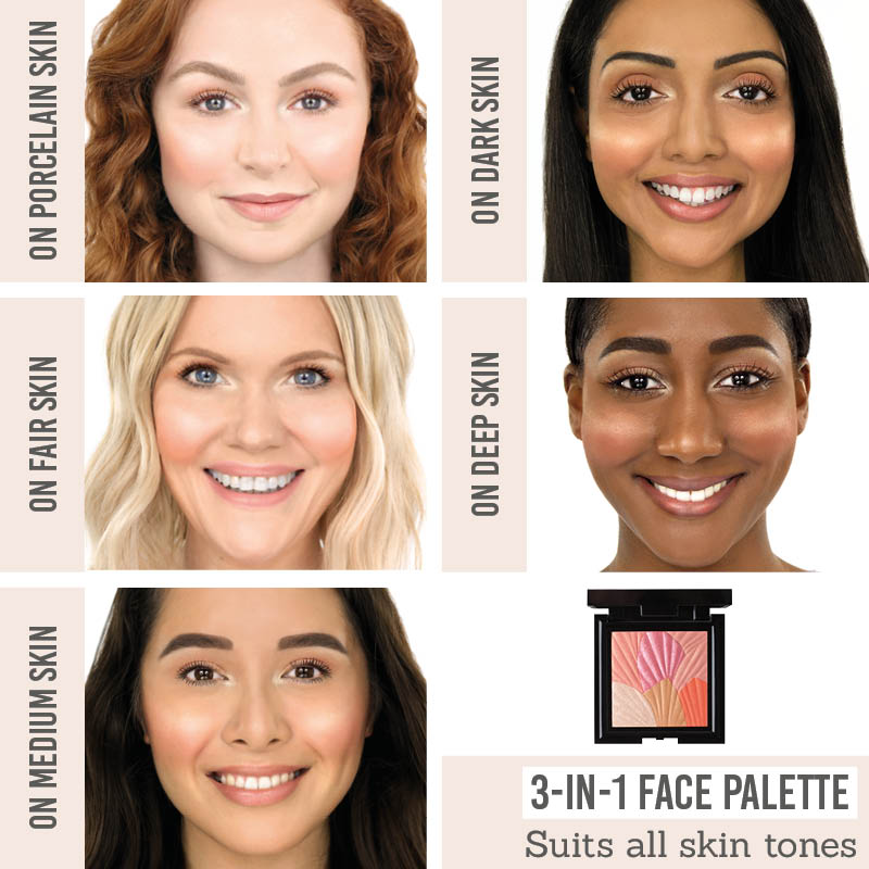 Mii Cosmetics Celestial Skin Shimmer Palette Coral Haze | Radiant Skin ...