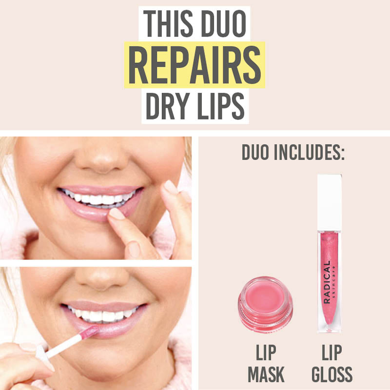 Radical Skincare Lip Recovery Mask & Lip Luster Gloss Duo | Lip Care ...
