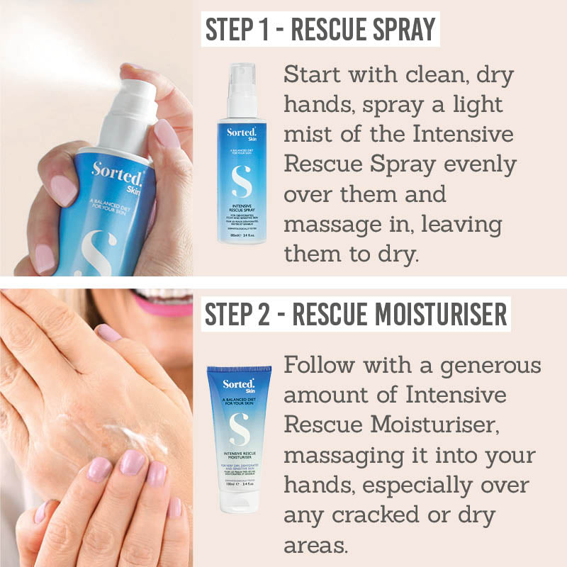 Sorted Skin Intensive Rescue Spray & Moisturiser Duo | Very Dry Hands ...